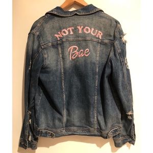 Cello | Jackets & Coats | Cello Not Your Bae Oversized Patch Denim ...